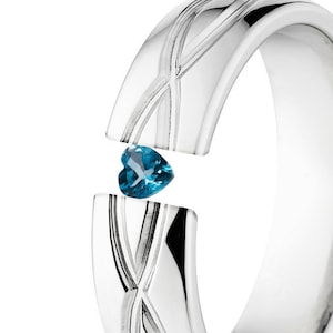 Tension Set Ring, 6mm Uniquely You Infinity Heart Blue Topaz : 6hr-t8 ...