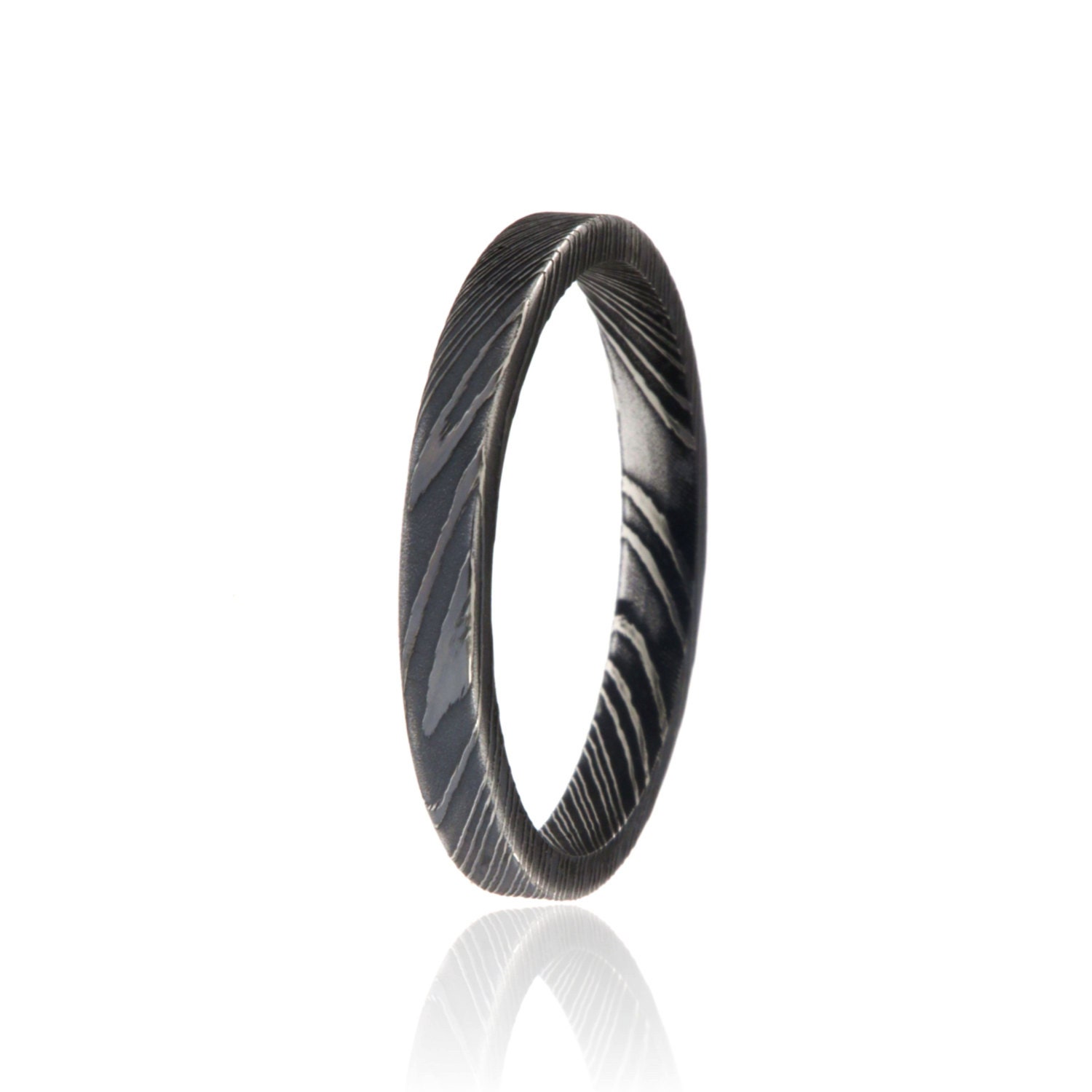 New 3mm Wide Damascus Steel Ring - DS-3F - Etsy
