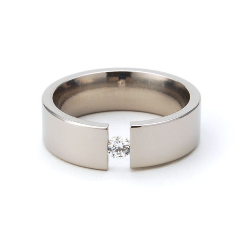 6mm Titanium Tension Set Ring Pick Your Gem: 6FP-TENS-U.PIC - Etsy