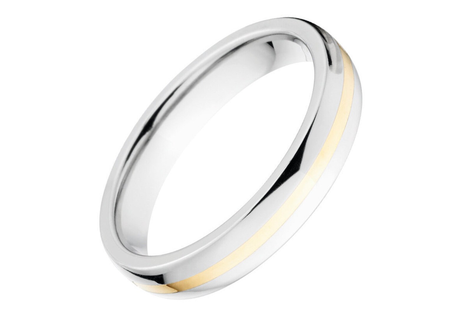 New 5mm Titanium Wedding Ring 14k Yellow Gold Inlay Sizing | Etsy