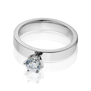 Cobalt Chrome Engagment Ring, Polish Finish Cob-4f-p-prongset - Etsy