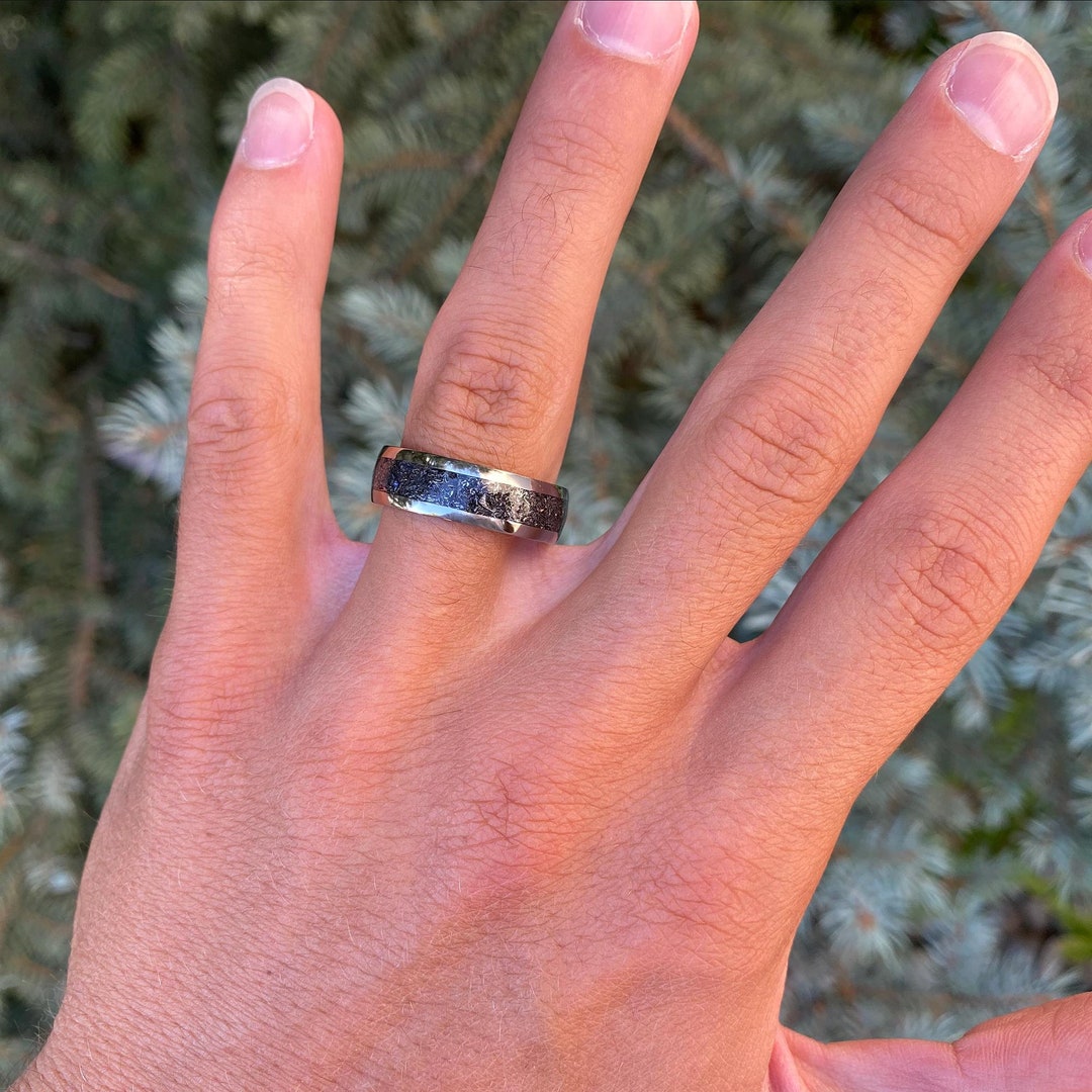 Sherman Tank Inlay Titanium Wedding Band, 7mm WWII Ring, Handmade Men’s Custom Ring - Etsy