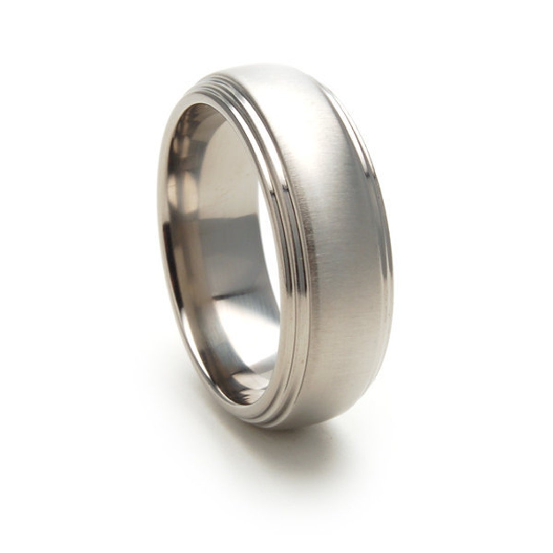 New 8mm Wide USA Made Custom Titanium Ring 8HR2S-XB - Etsy