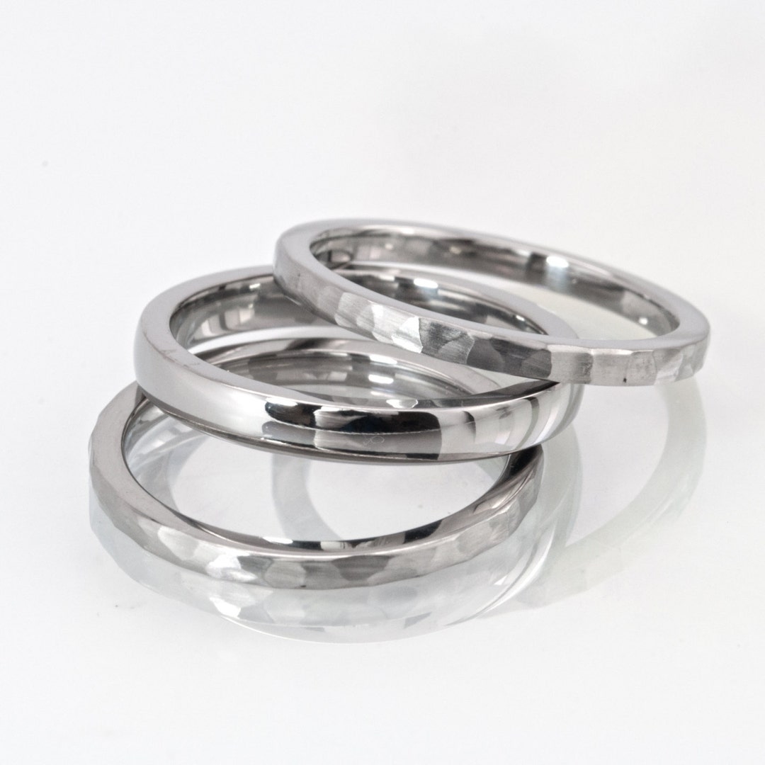 Custom Made Stackable Rings, Titanium Rings, Hammer Band Ring, High ...