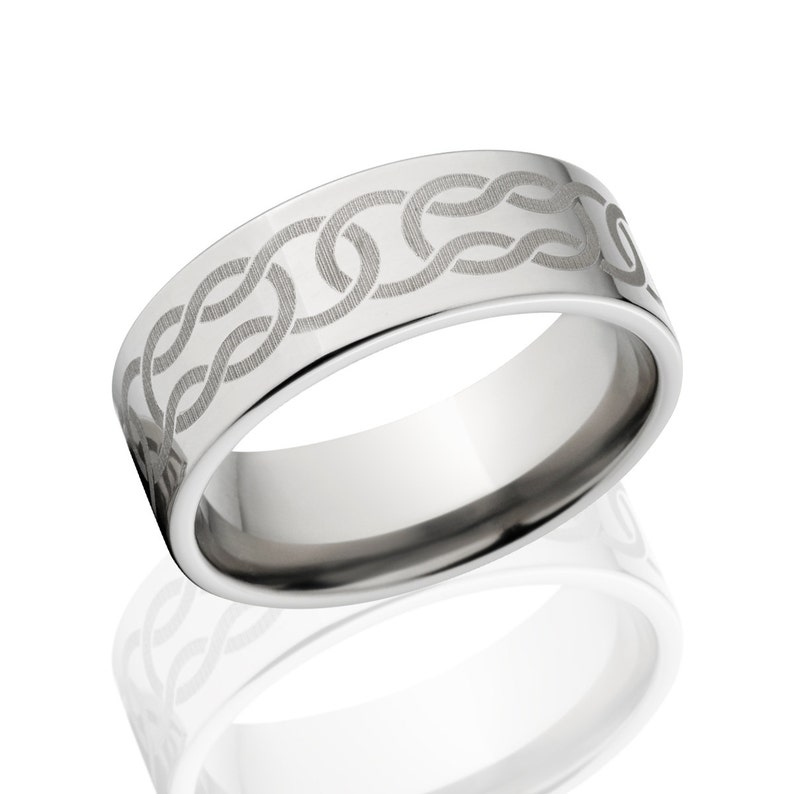 Custom Lasered Celtic Ring Made in Titanium, Celtic Wedding Bands: 8F ...
