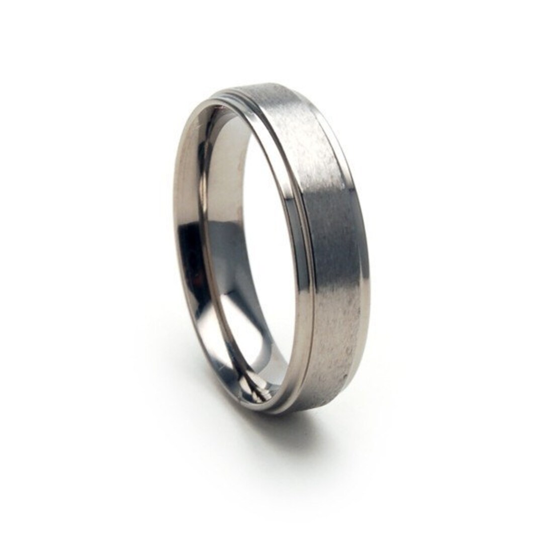 New 5mm Wide Comfort Fit Titanium Ring 5RC-ST - Etsy
