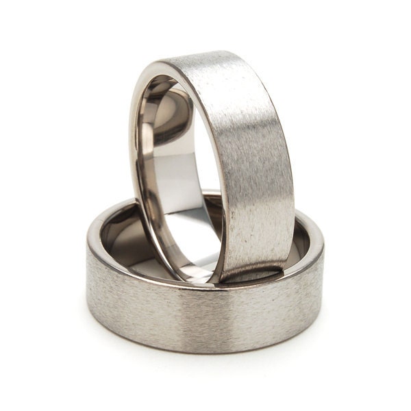 New 7mm Wide Comfort Fit Titanium Ring 7F-ST | Etsy