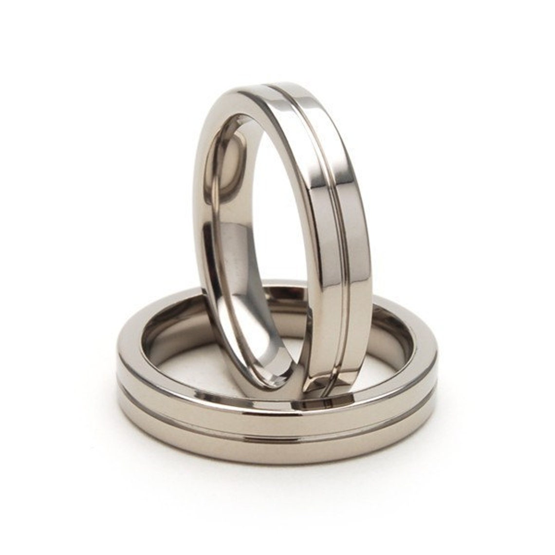 New 4mm Wide Comfort Fit Titanium Ring 4F1G-P - Etsy