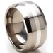 New 10mm Titanium Ring, Sterling Silver Inlay, Modern Ring 4-17 ...