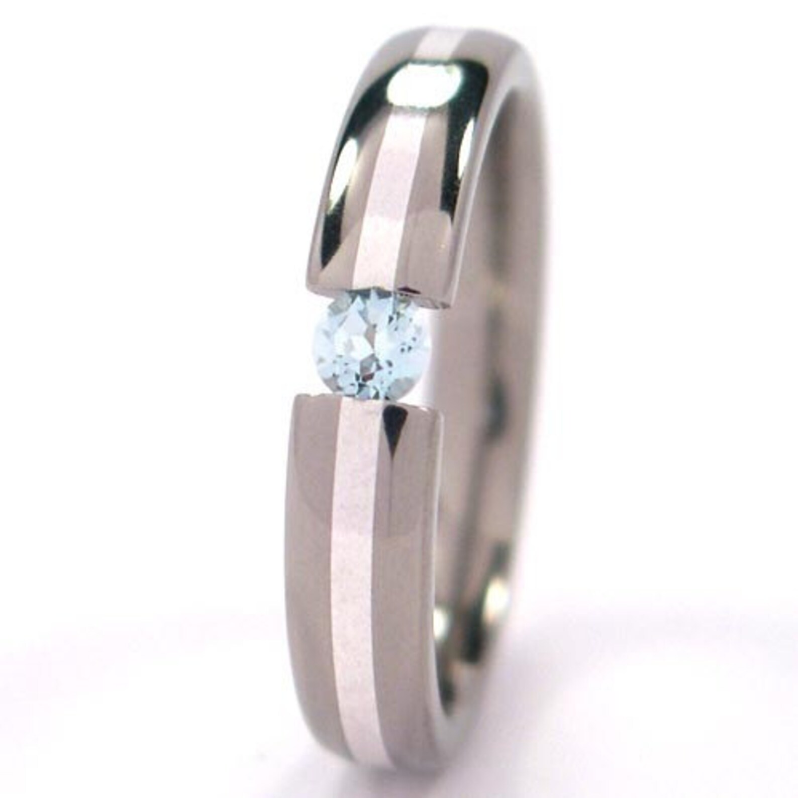 4 Mm Titanium Sterling Silver Inlay Choose Your Stone - Etsy