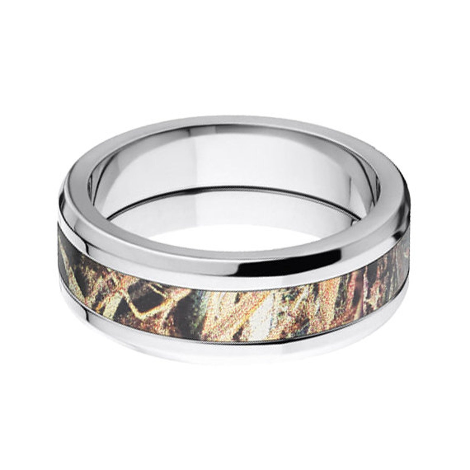 NEW 8MM Bevel Branded Mossy Oak Titanium Ring, Duck Pattern - Etsy