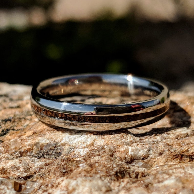 Matching Titanium Rings Set With T-rex Fossil Inlay His and - Etsy