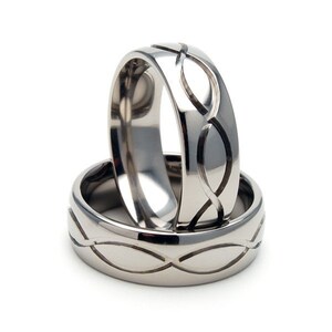 New Comfort Fit INFINITY Titanium Band, Modern Ring 4-17: 7HR-INFINITY ...