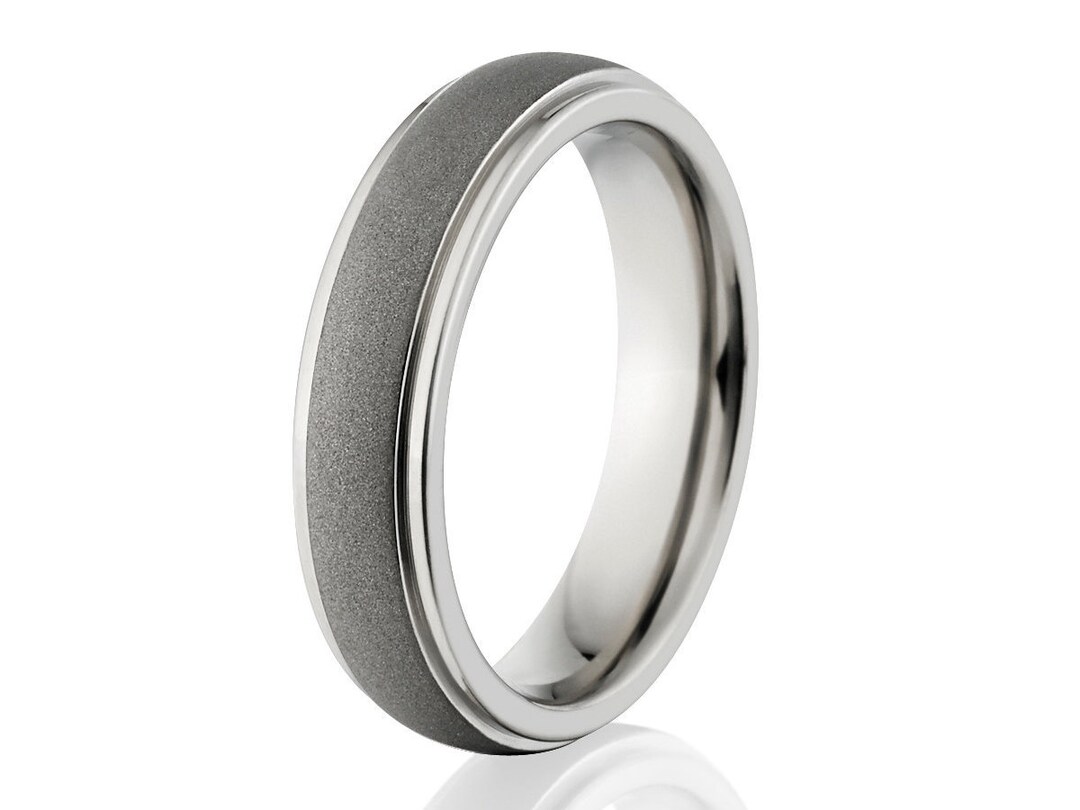 New 5mm Wide Comfort Fit Titanium Ring - 5HRRC-SND - Etsy