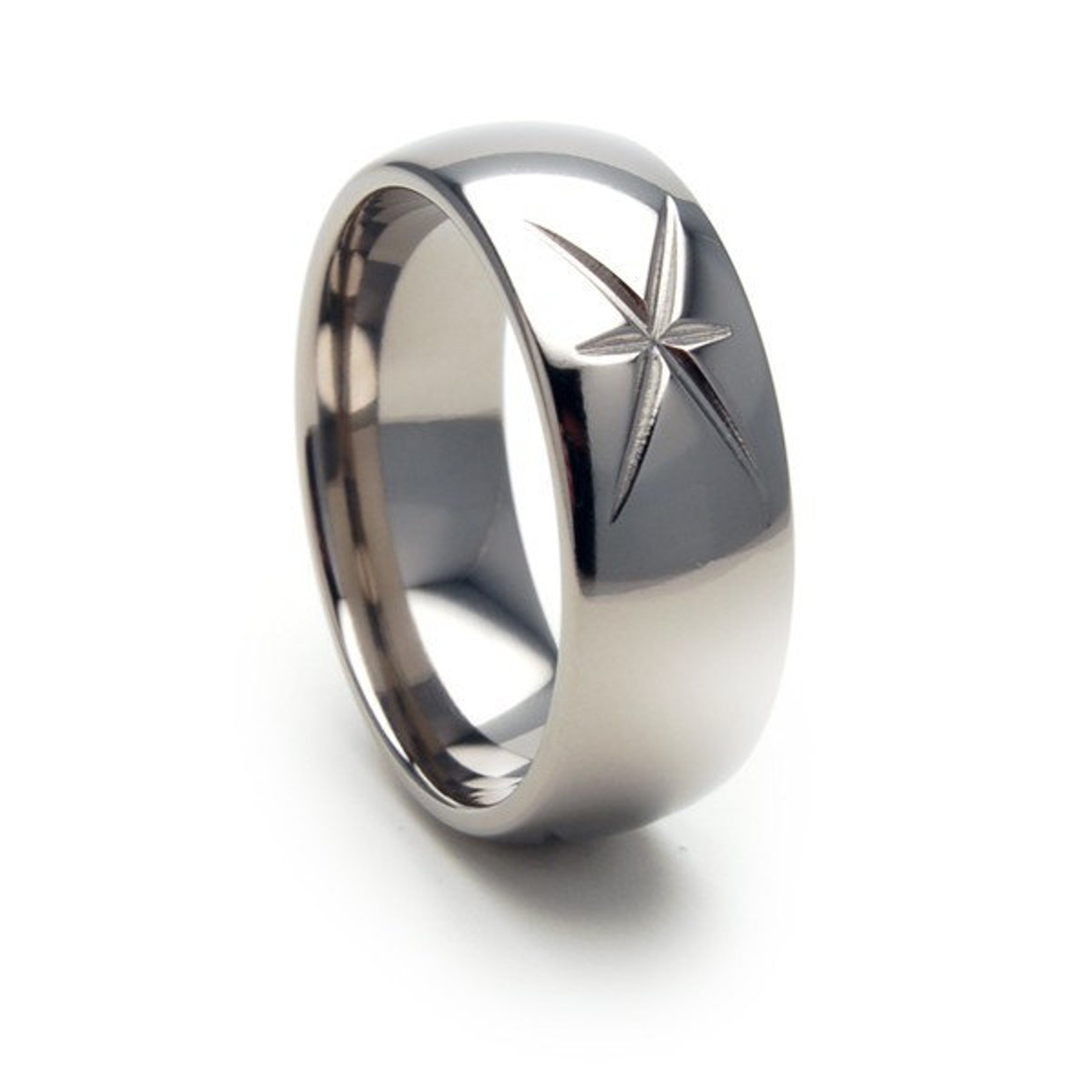 New 8mm STAR Titanium Ring, Jewelry Sizing 4-17 - Etsy