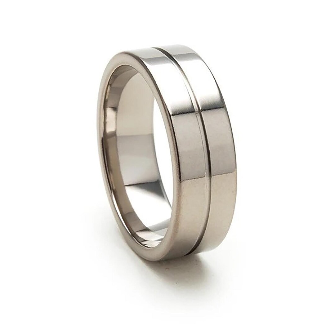 New 7mm Wide Comfort Fit Titanium Ring - 7F1G-P - Etsy