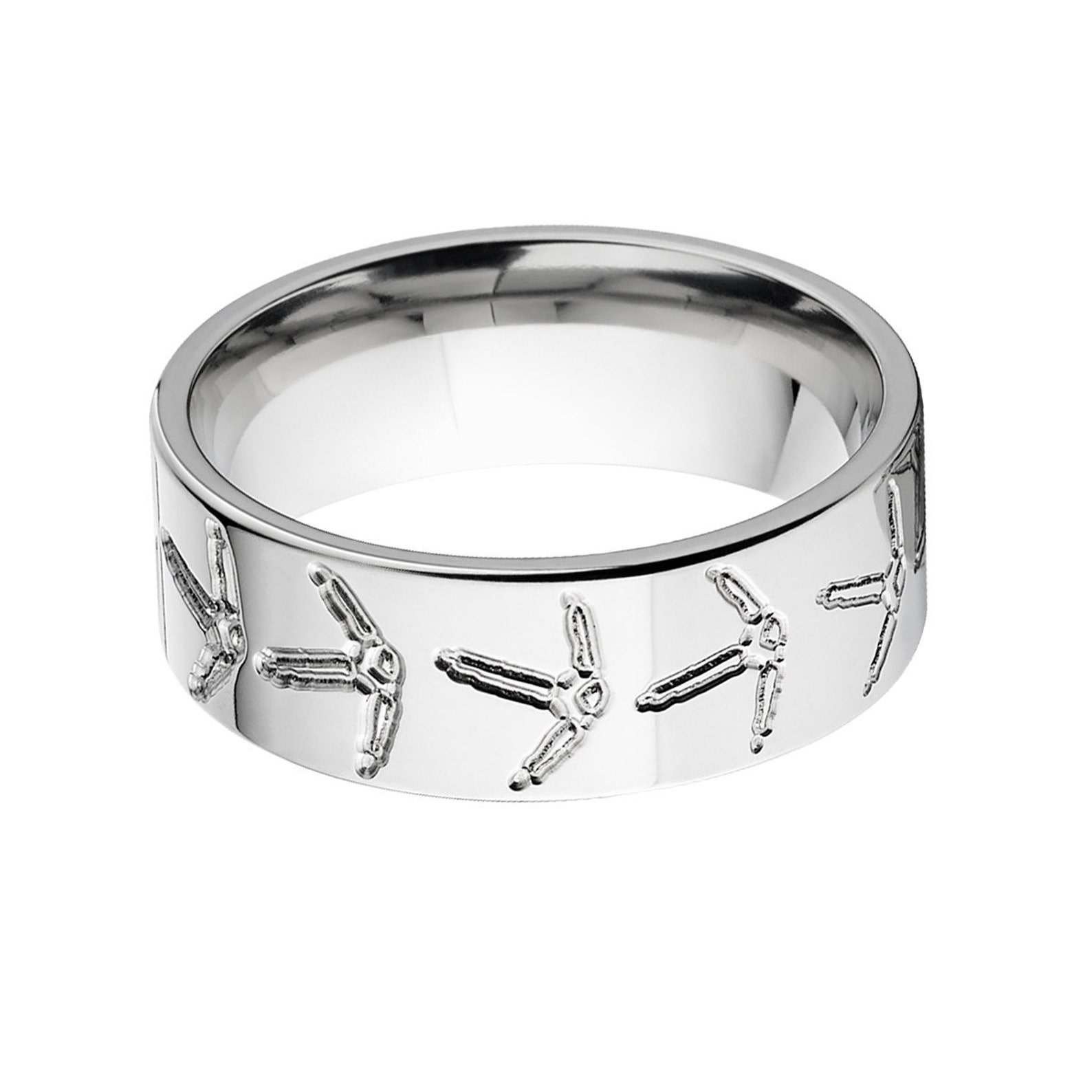Titanium Ring With Milled Turkey Track, Titanium Bands, Hunter Jewelry ...