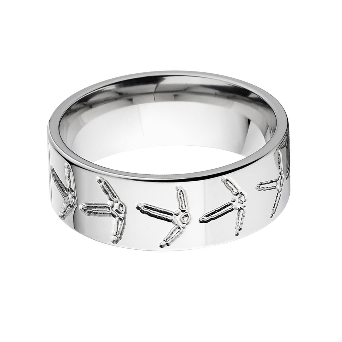 Titanium Ring With Milled Turkey Track Titanium Bands Hunter - Etsy