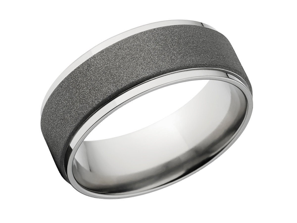 New 8mm Wide Comfort Fit Titanium Ring - 8F1S-SND - Etsy