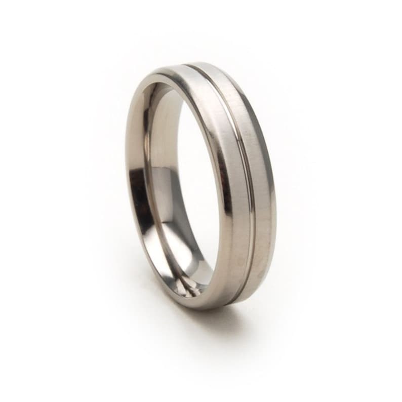 New 5mm Wide Comfort Fit Titanium Ring 5B1G-XB - Etsy