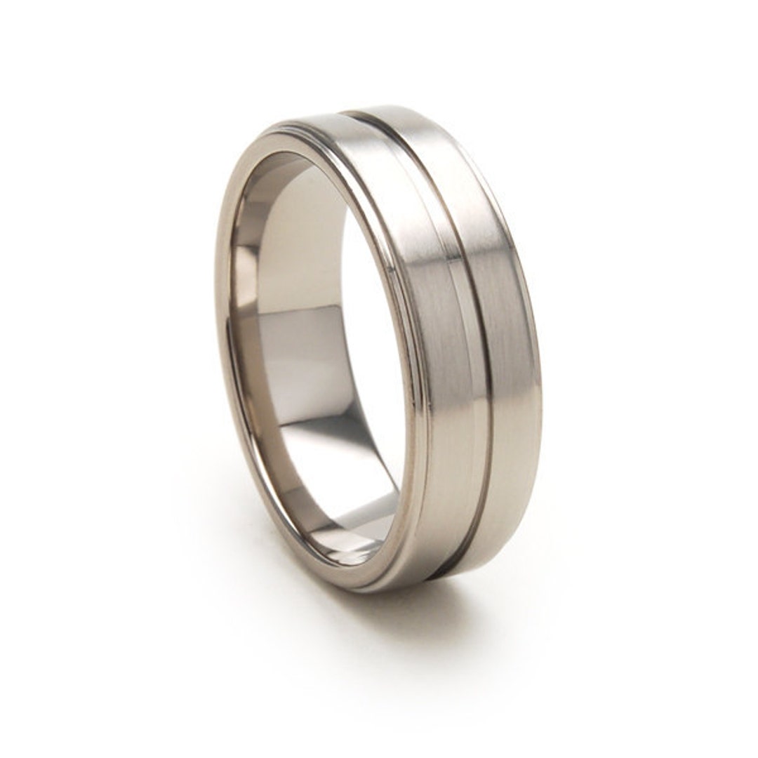 New 7mm Wide Titanium Ring 7RC1G-B - Etsy