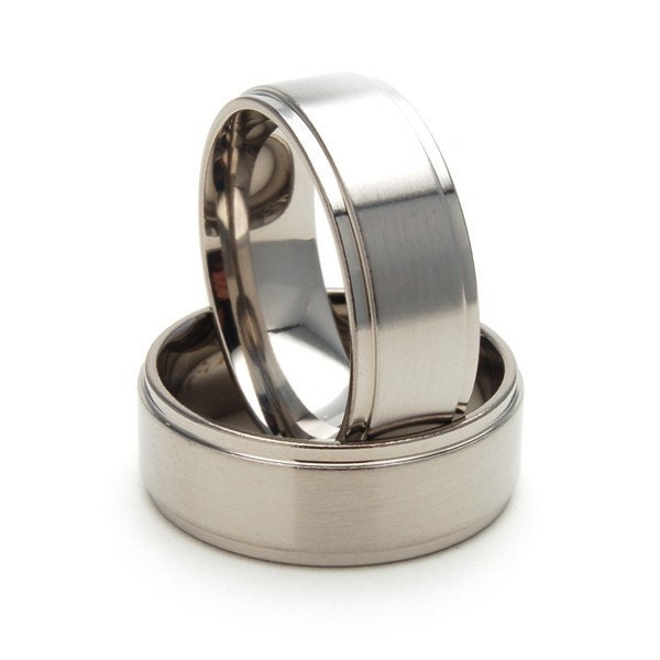 New 8mm Wide Titanium Ring 8RC-B | Etsy