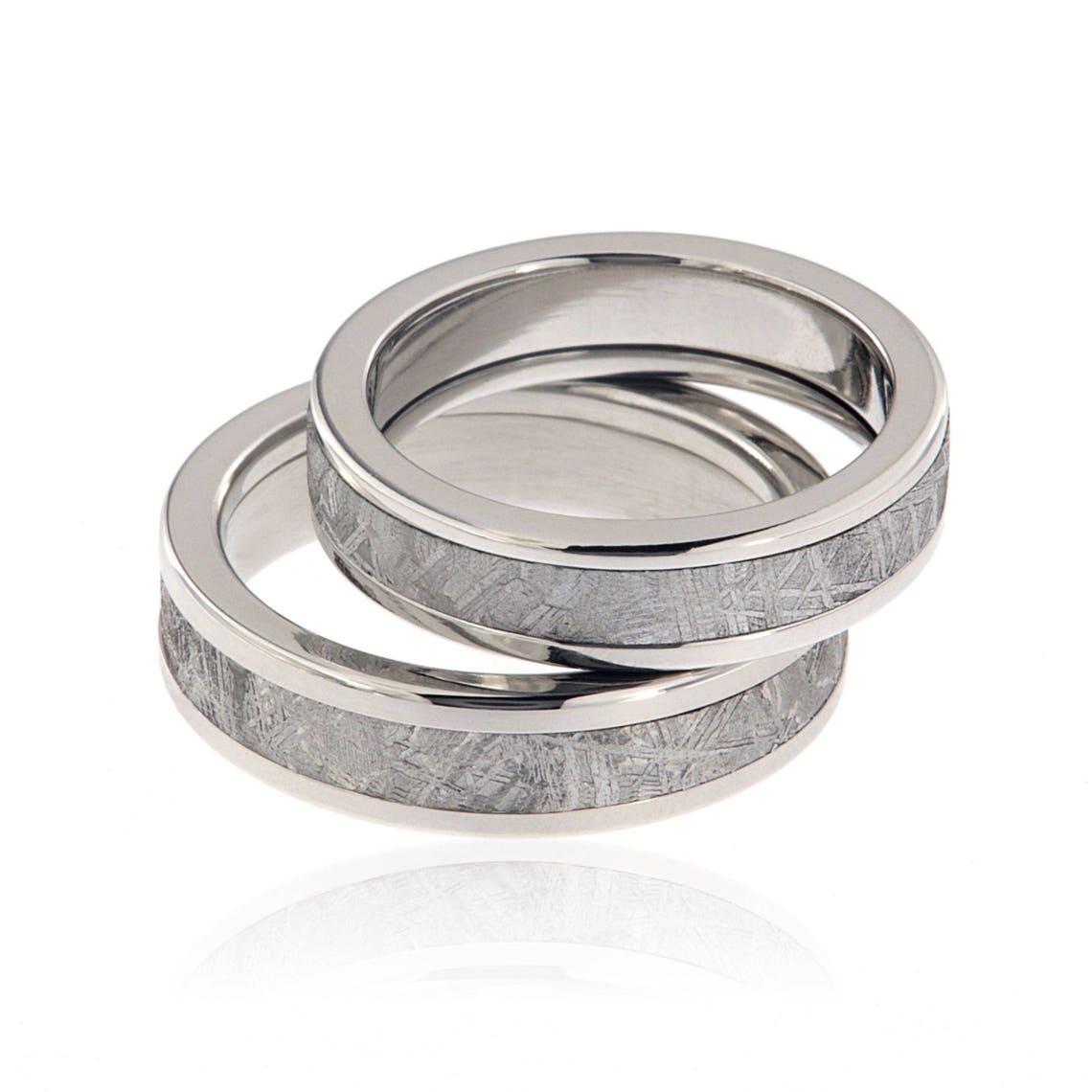 Meteorite Ring Set With Gibeon Meteorite and Cobalt - USA Made - Etsy