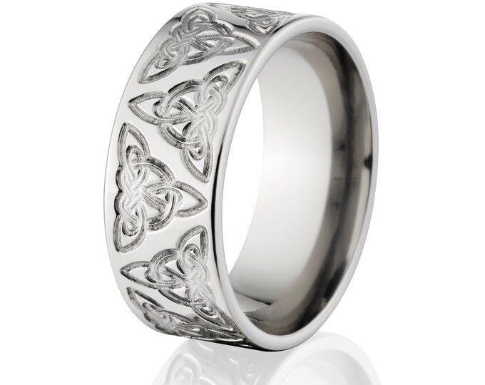 10mm Celtic Ring Carved Custom Celtic Cobalt Ring Made in the USA : C ...