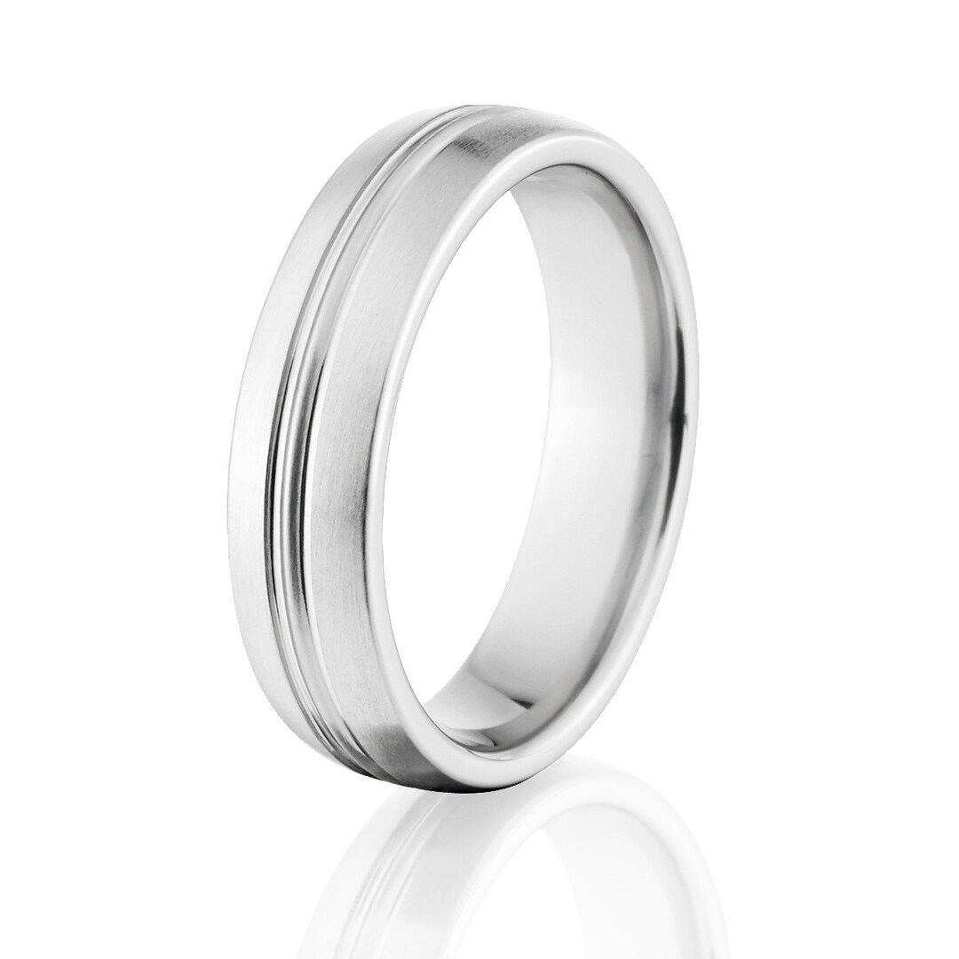 Cobalt Chrome Ring, Cobalt Wedding Bands, Matte Cobalt Rings: CB-6HRCP ...