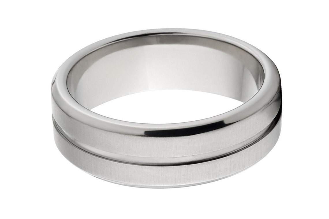 New 7mm Wide Comfort Fit Titanium Ring 7FRC1G-B - Etsy