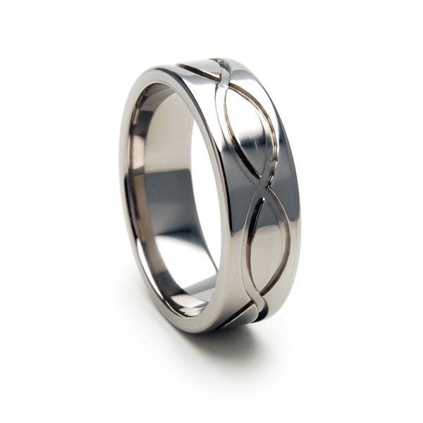 New Infinity His and Hers Set Titanium Wedding Rings: - Etsy