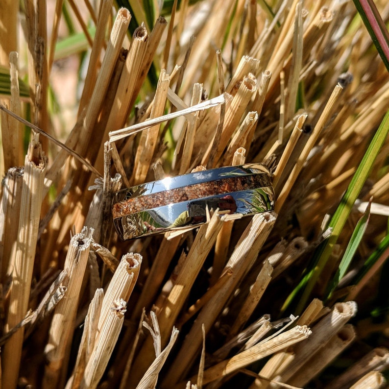 Matching Titanium Rings Set With T-rex Fossil Inlay His and - Etsy