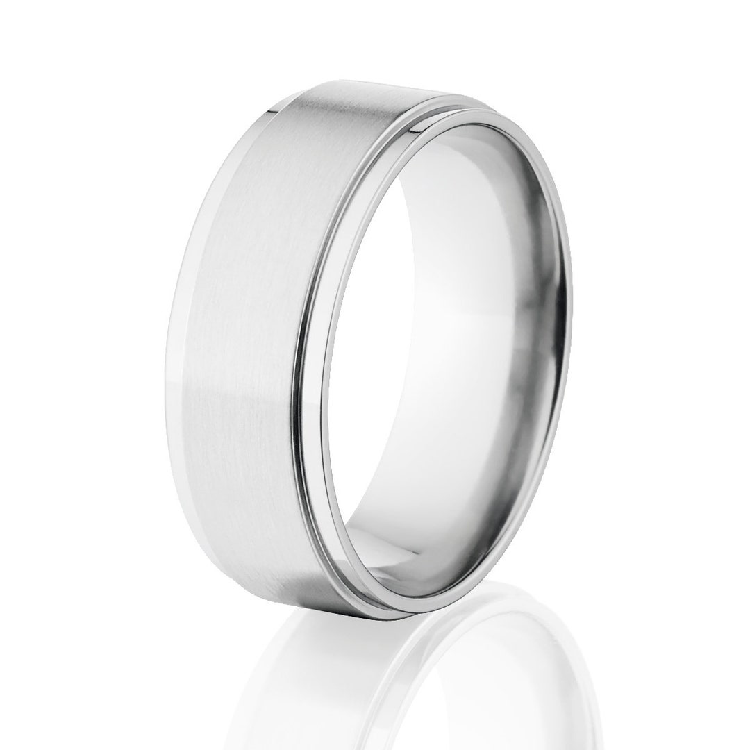 Cobalt Wedding Ring, Two Tone Finish Cobalt Wedding Band Custom Made ...