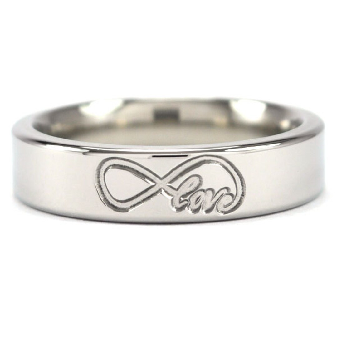 5mm Titanium Ring With Infinity Love Design: 5F-INFLOVE - Etsy