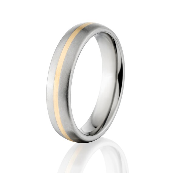 Gold Inlay 10mm Silver And Yellow Gold Inlay Ring – Justin Duance