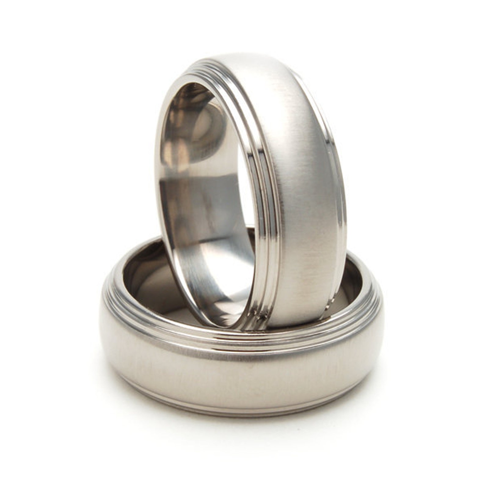 New 8mm Wide USA Made, Custom Titanium Ring - 8HR2S-XB - Etsy