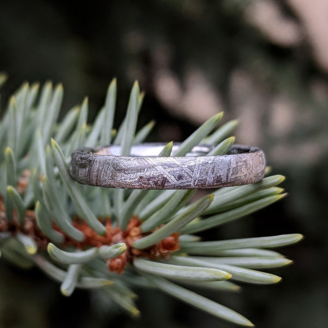 Wedding Ring Set Meteorite Ring USA Made Custom Artisan - Etsy