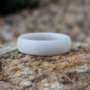 Frosted Ceramic Wedding Band White Ceramic Rings Comfort Fit Ladies ...