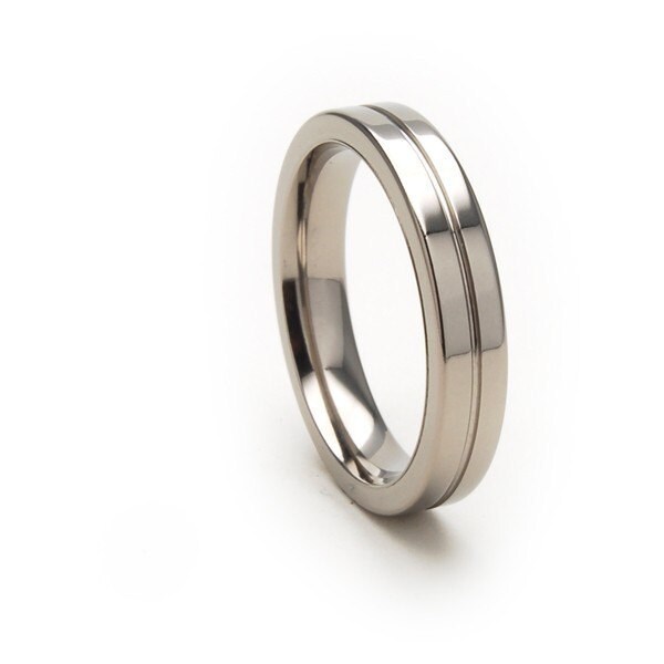 New 4mm Wide Comfort Fit Titanium Ring 4F1G-P - Etsy