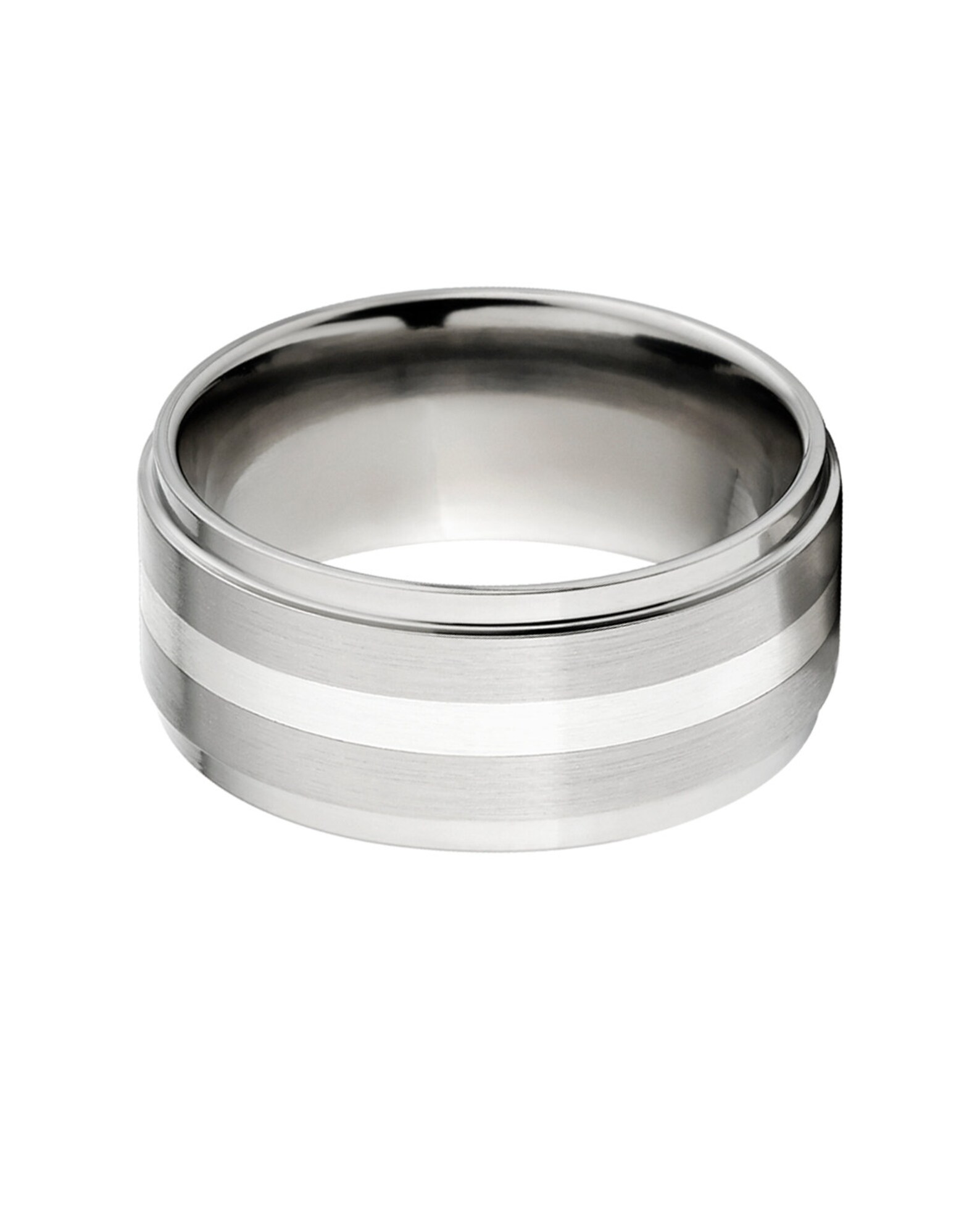 New 10mm Titanium Ring Sterling Silver Inlay Modern Ring - Etsy