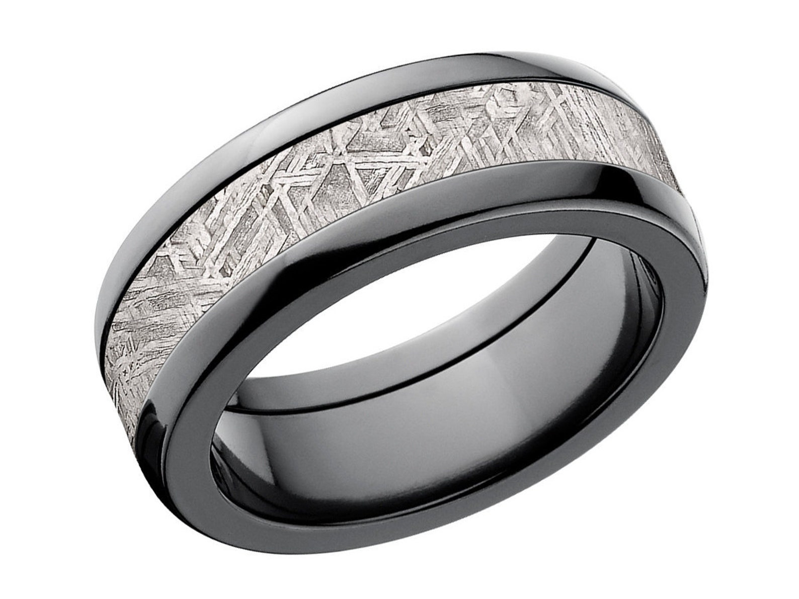 8mm Meteorite Rings in Black Zirconium Meteorite Wedding - Etsy