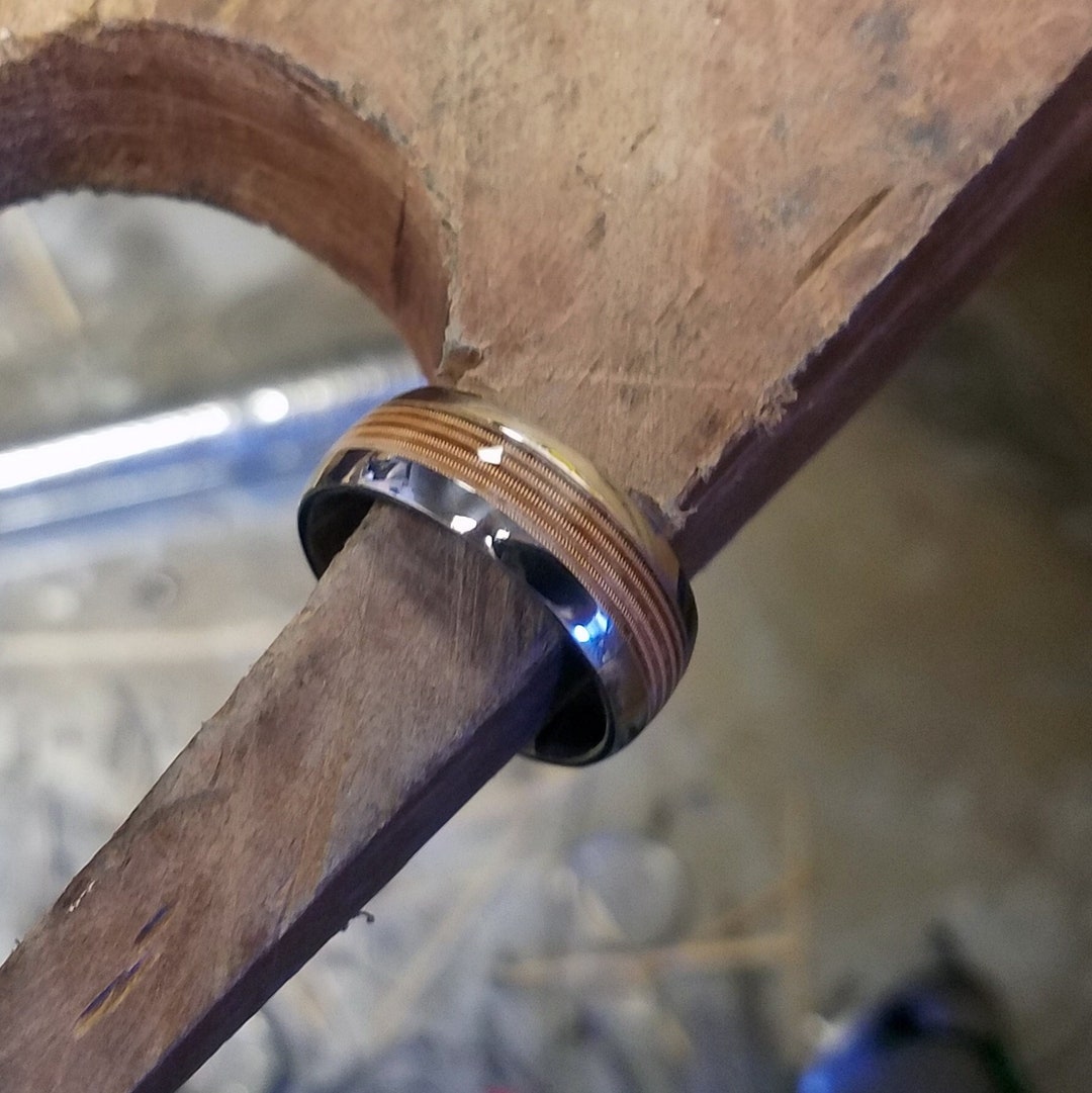 Titanium Guitar String Ring Custom Made Bands USA Made to Order Fast ...