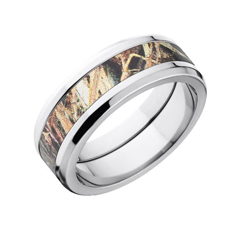 NEW 8MM Bevel Branded Mossy Oak Titanium Ring, Duck Pattern - Etsy