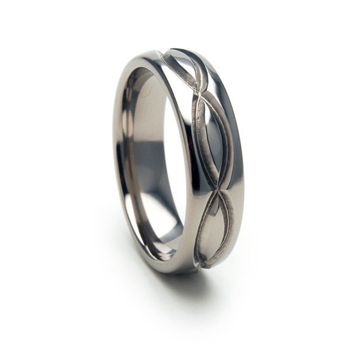 New Infinity His and Hers Set Titanium Wedding Rings - Matching Set ...