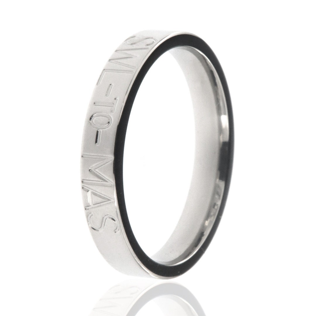 Personalized Titanium Duck Band Ring, 4mm Comfort Fit Wedding Band ...