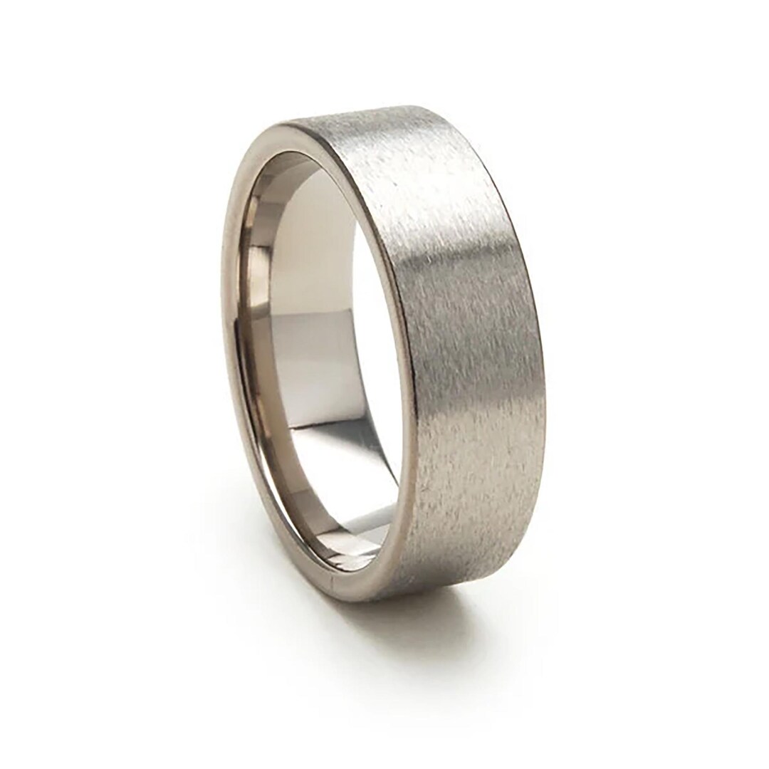 New 7mm Wide Comfort Fit Titanium Ring - 7F-ST - Etsy