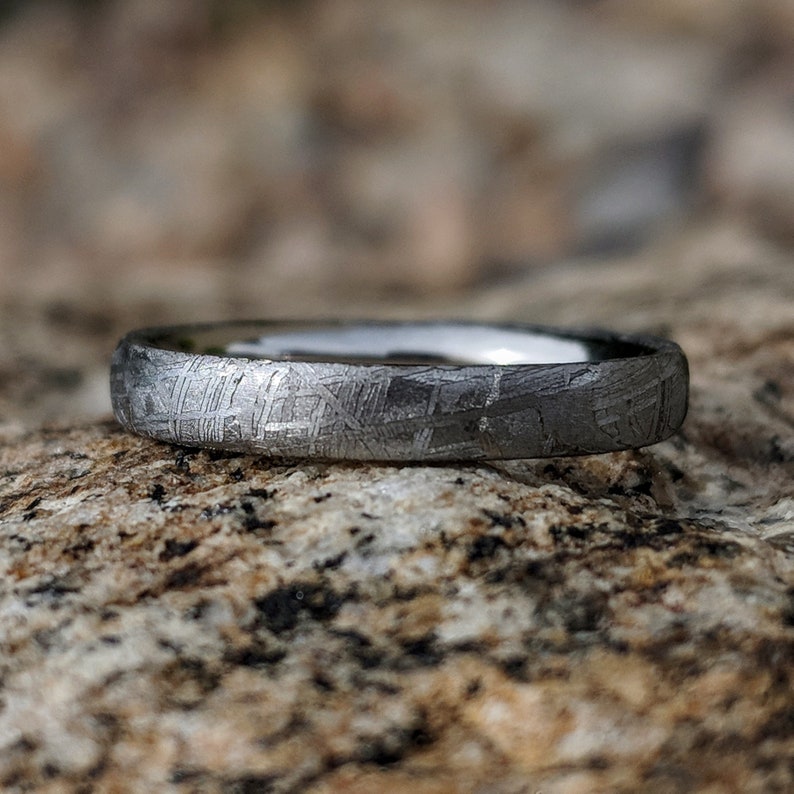 Matching Meteorite Ring Set, USA Made Custom Artisan Wedding Jewelry - Etsy