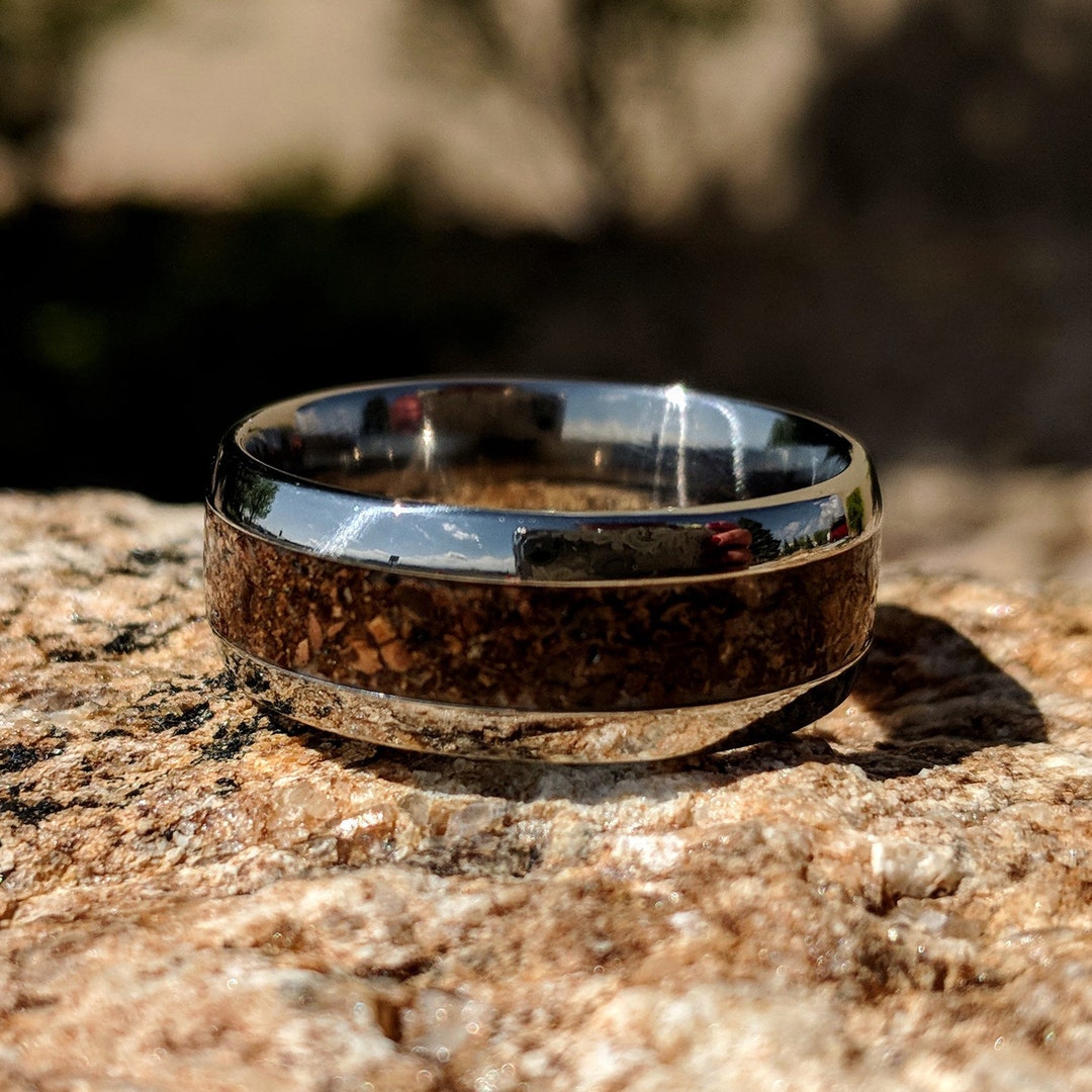 Tyrannosaurus Rex T-rex Dinosaur Bone Fossil Ring Made With Aerospace ...