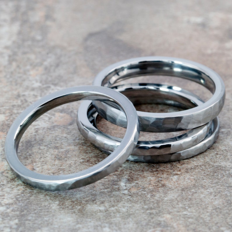 Custom Made Stackable Rings Titanium Rings 2mm Bands: | Etsy