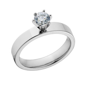 Cobalt Chrome Engagment Ring, Polish Finish Cob-4f-p-prongset - Etsy